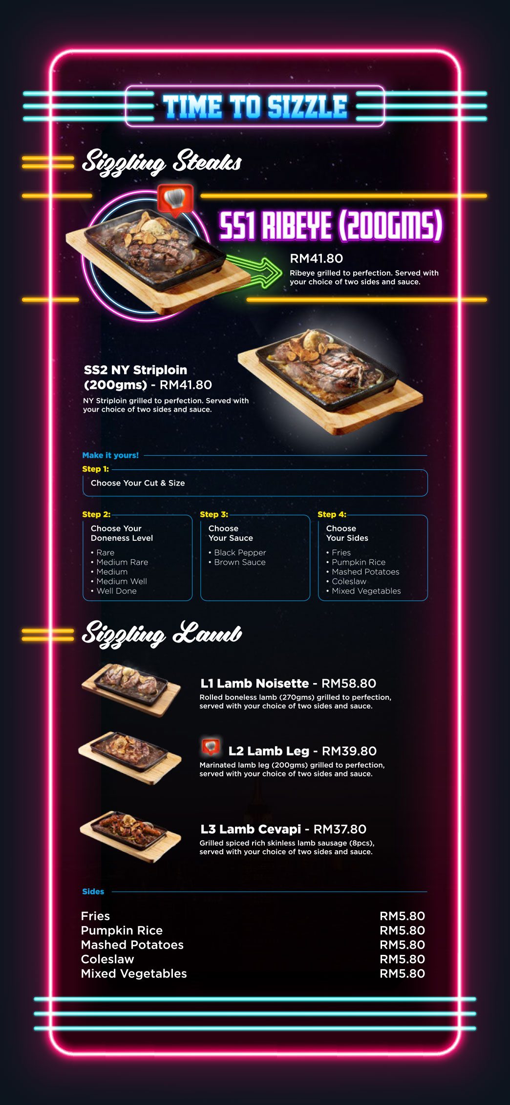 Menu : NY Steak Shack ~ Steak, Burgers & Shakes